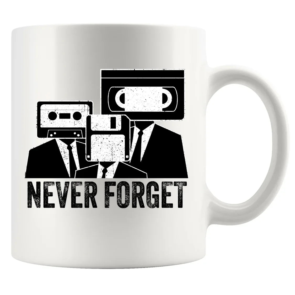 Never Forget Cassette Tape VHS Ceramic Mug 11 oz White | Panvola